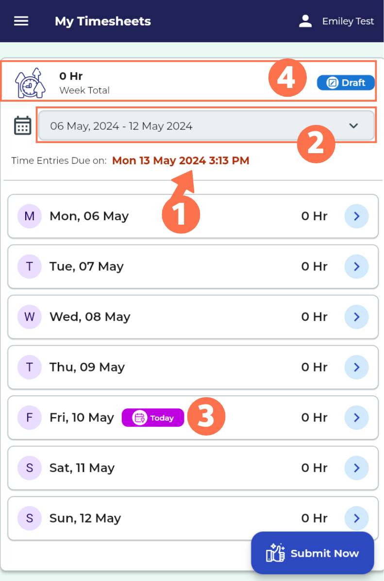 Selecting a Timesheet To Fill in the Payroll Portal